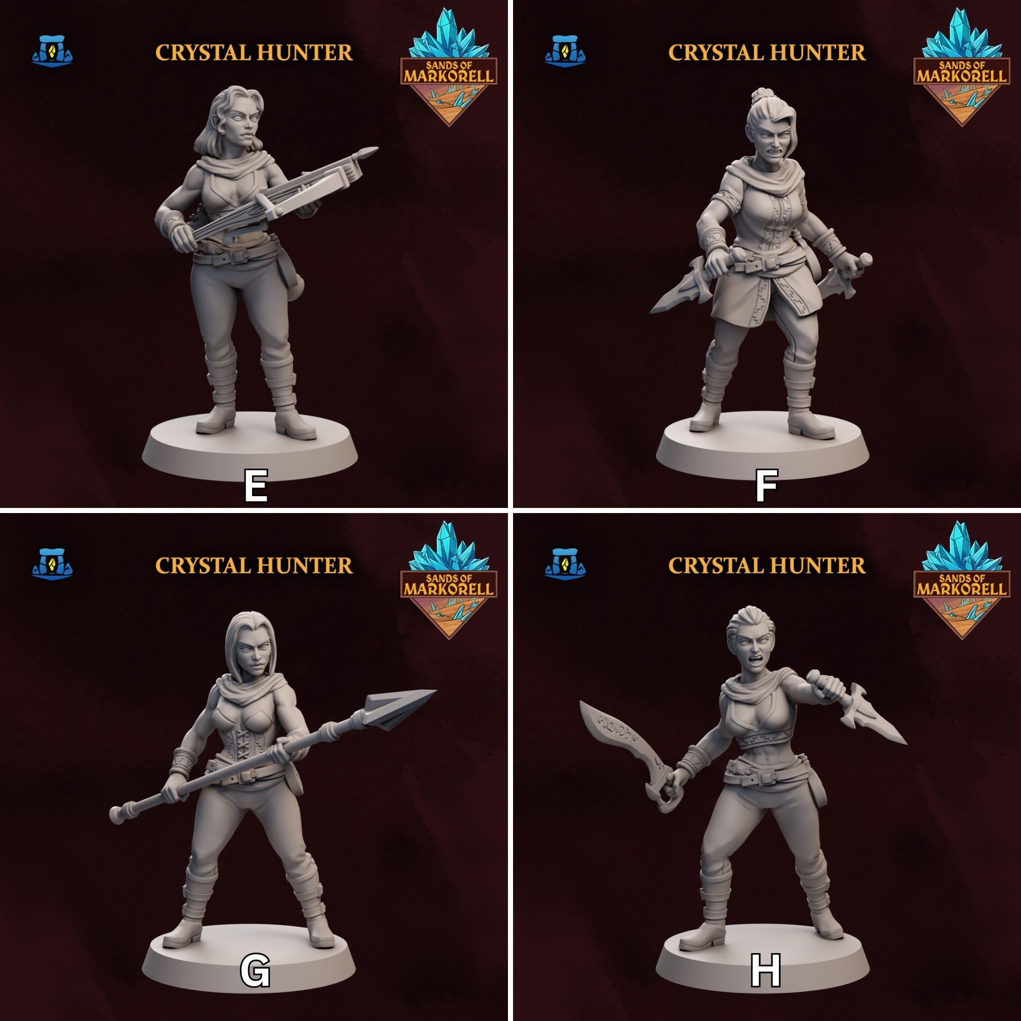 Crystal Hunters - 3d Printed Miniature Sculpted by Wishgate Studios – CheddarMinis