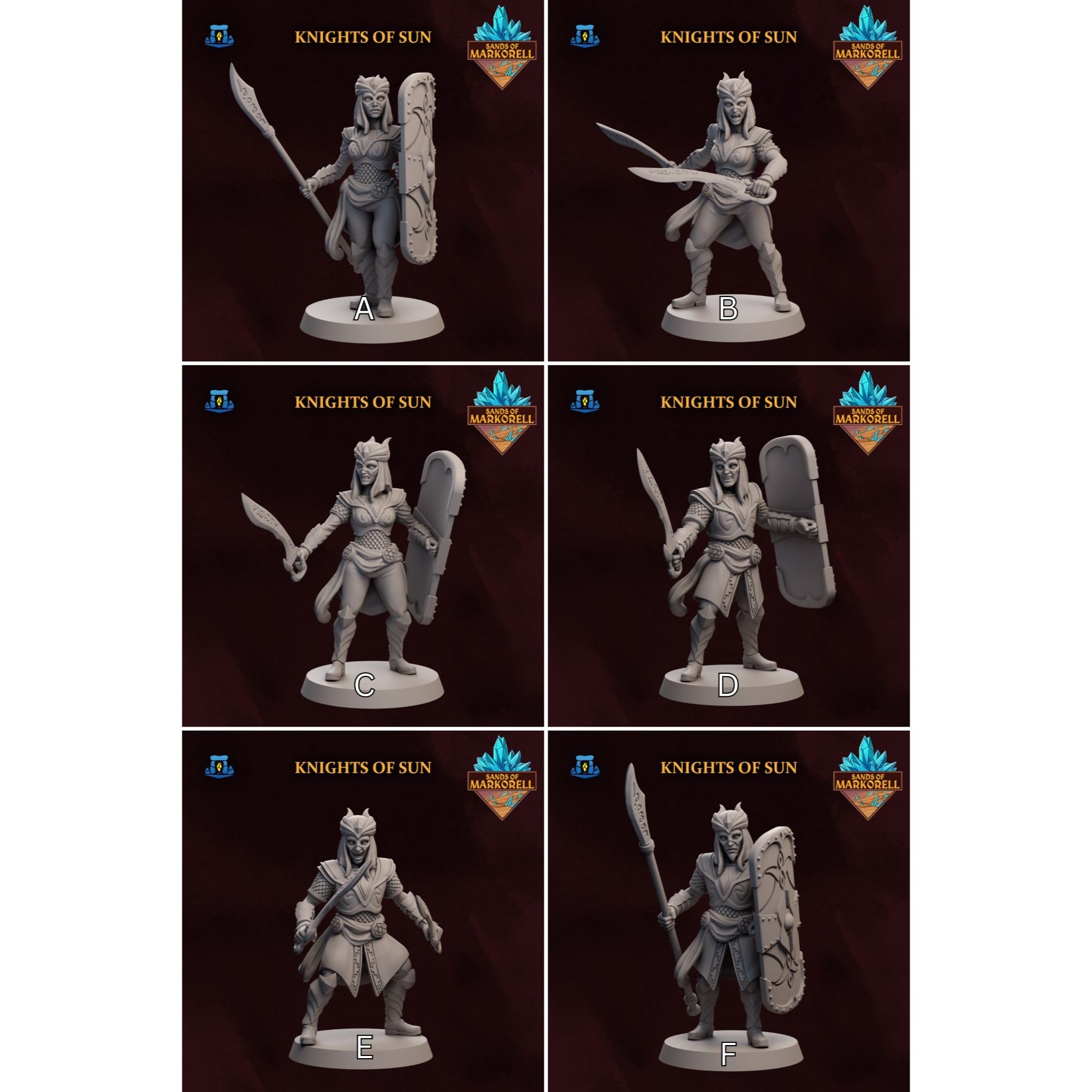 Knights of the Sun - 3d Printed Miniature Sculpted by Wishgate Studios – CheddarMinis
