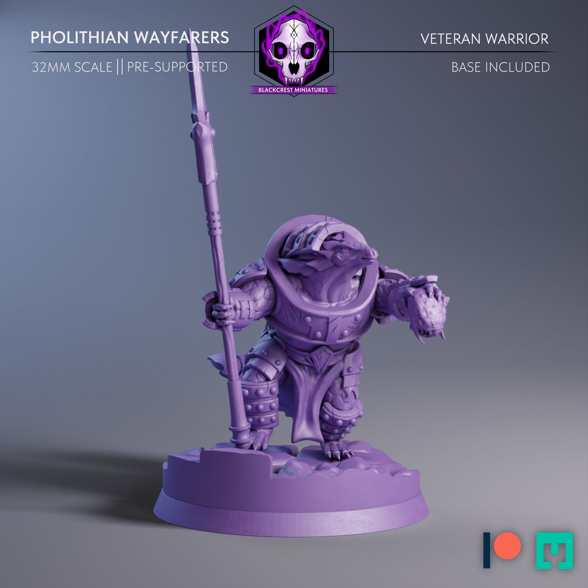 Pholithian Veteran Warrior - 3d Printed Miniature Sculpted by Blackcre – CheddarMinis
