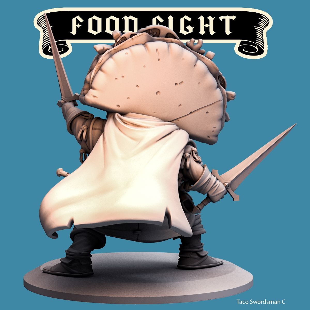 Taco Swordsman - 3d Printed Miniature Sculpted by Quirky Unlimited ...
