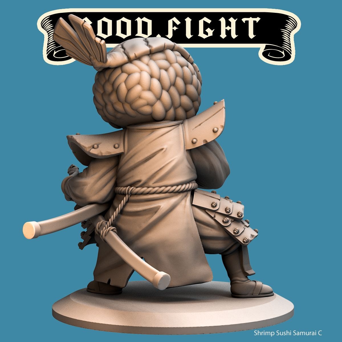 Shrimp Sushi Samurai - 3d Printed Miniature Sculpted by Quirky Unlimit ...