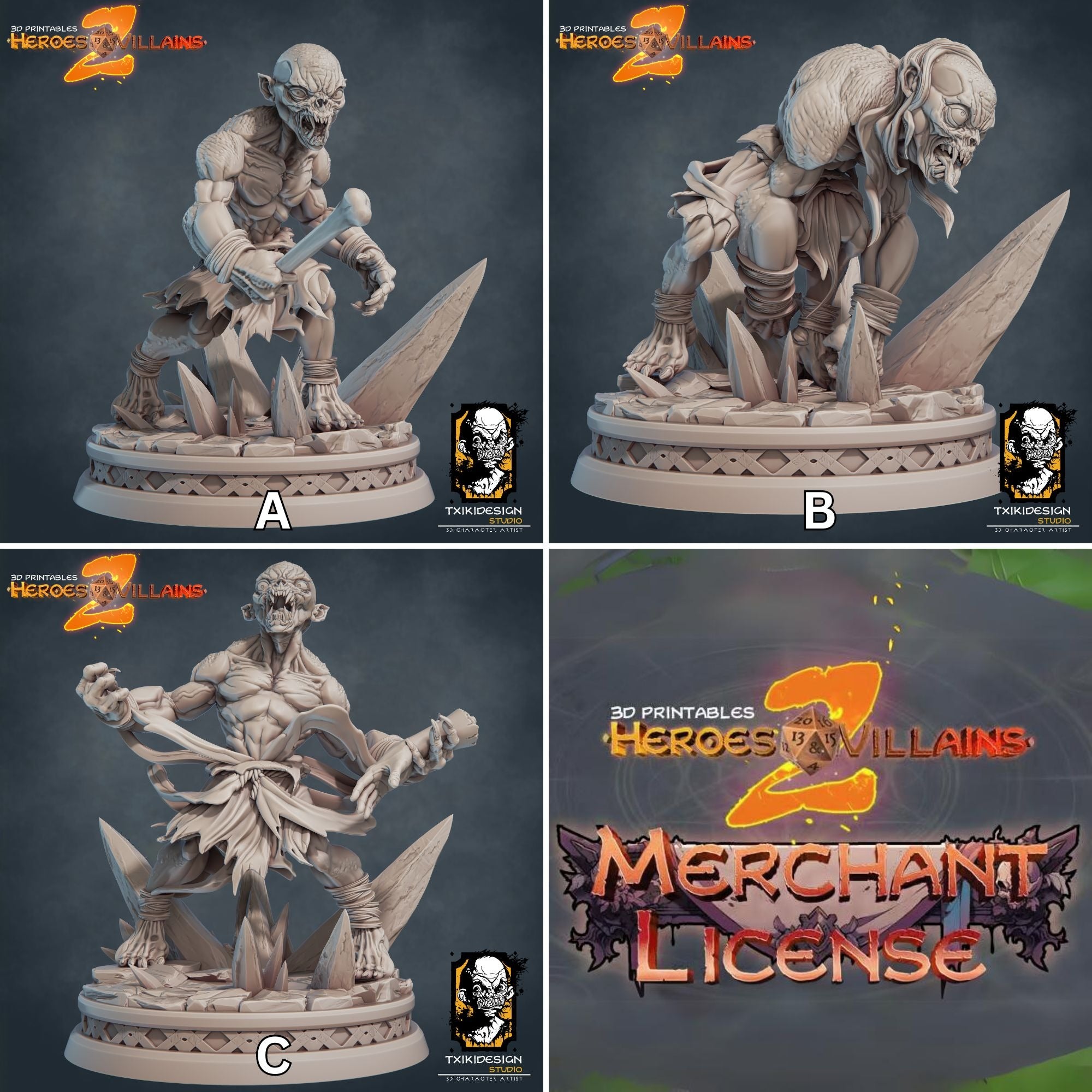 Ghouls - 3d Printed Miniature Sculpted by Txiki Design Studio ...