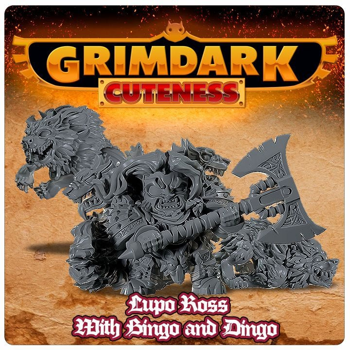 Lupo Ross with Bingo and Dingo - 3d Printed Grimdark Cuteness Chibi Mi ...