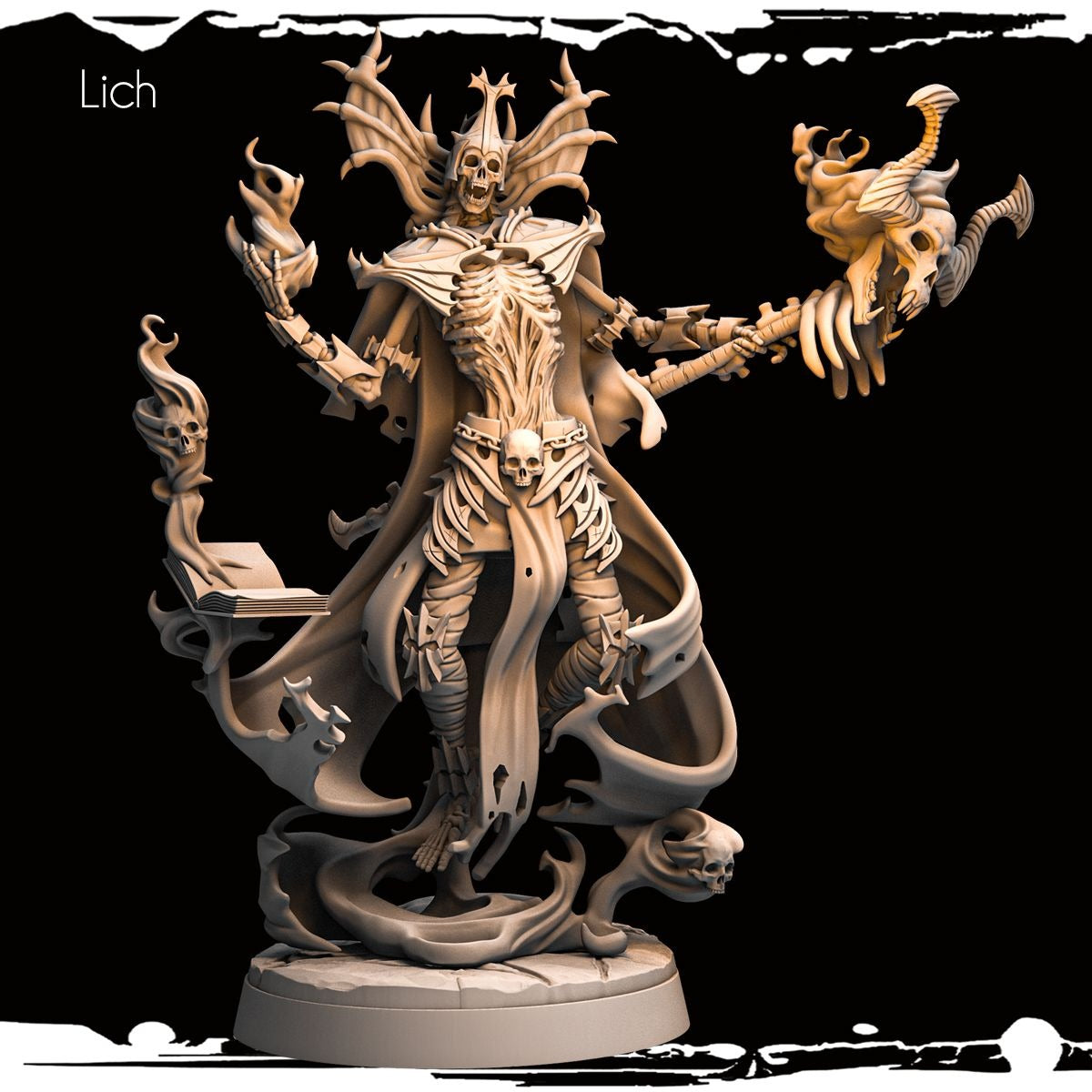 Lich - Army of Darkness Skeletons - 3d Printed Miniature Sculpted by M ...