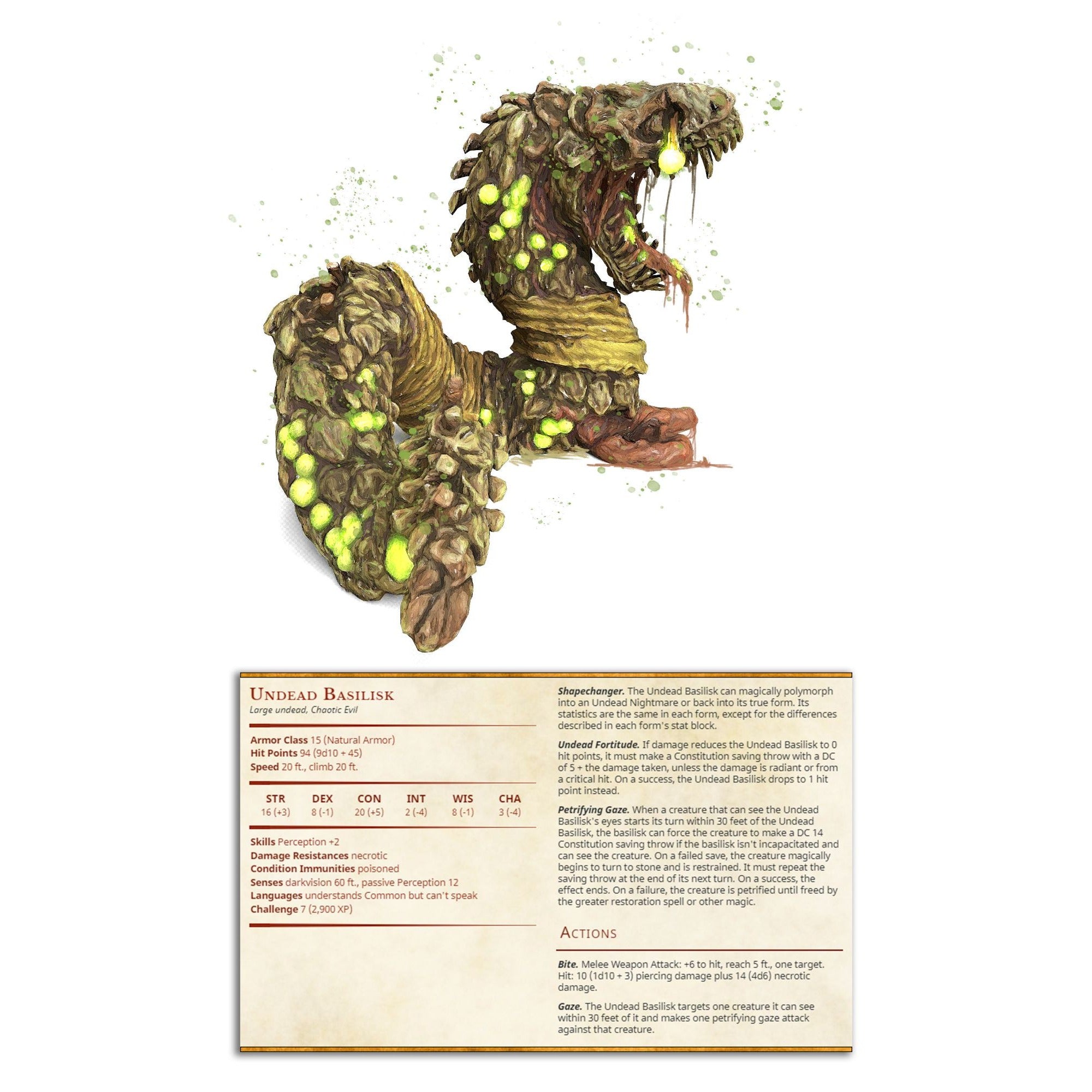 Undead Basilisk - 3d Printed Miniature by Printed Obsession – CheddarMinis