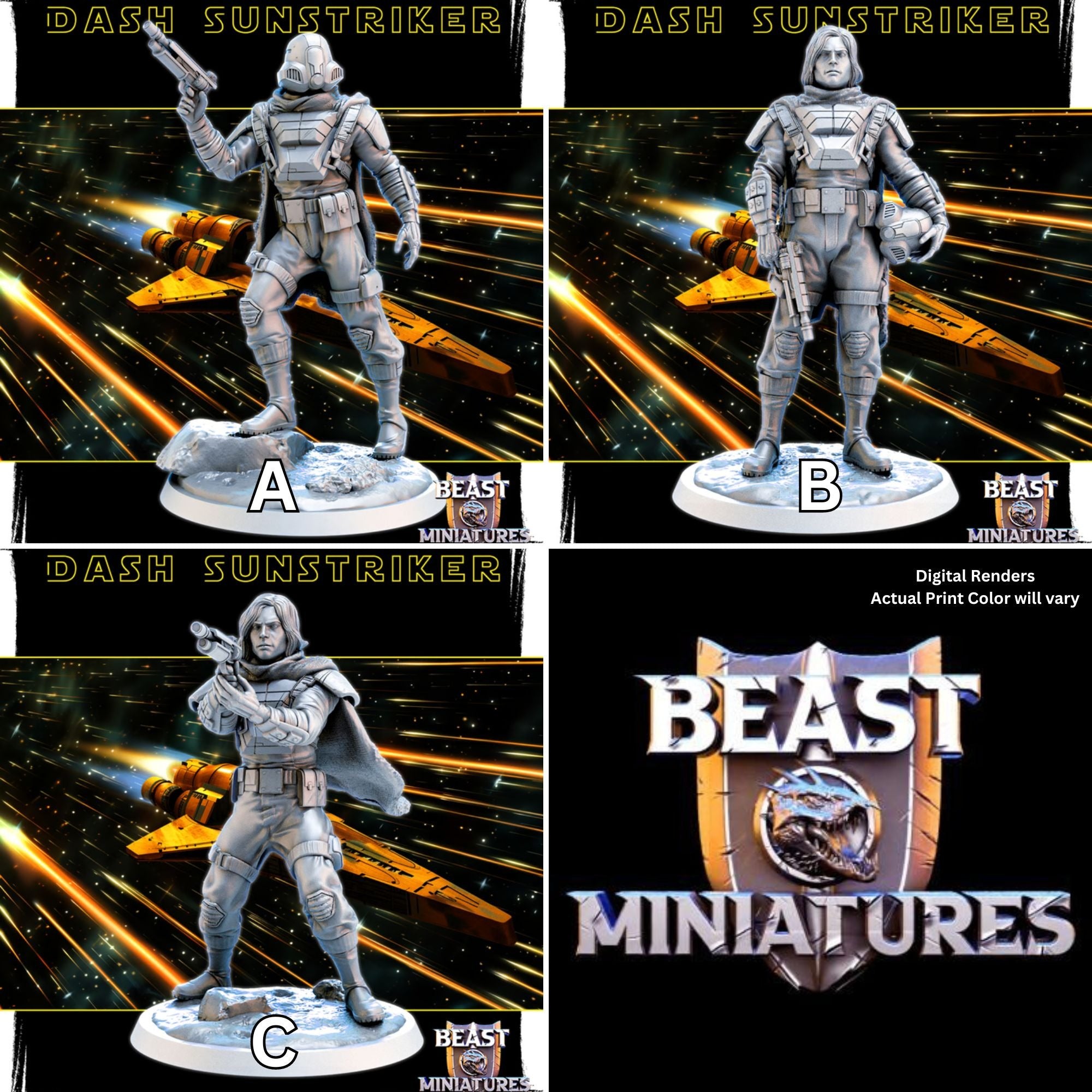 Dash Sunstriker - 3d Printed Scum and Villainy Miniature Sculpted by B ...