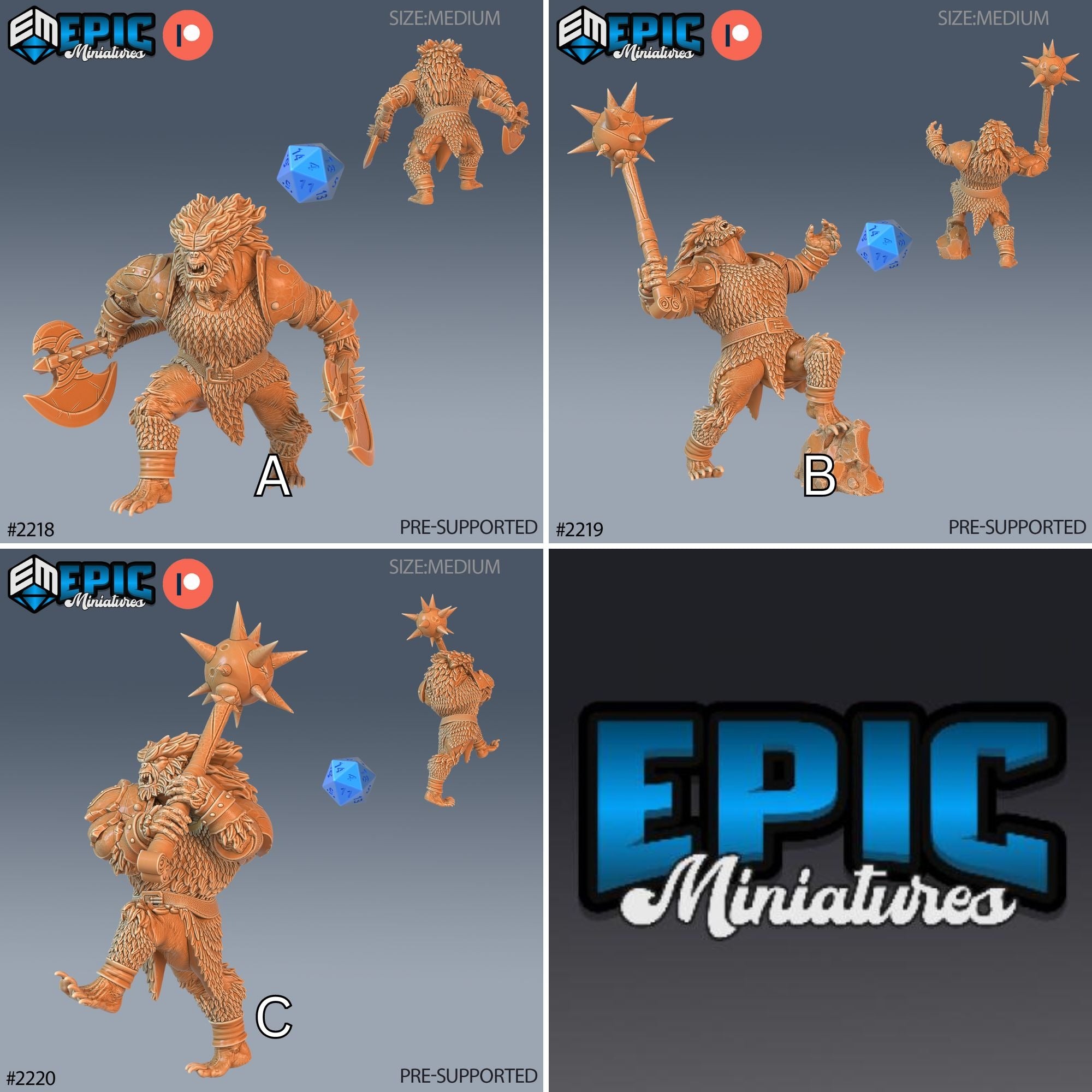 Bugbear Warrior - 3d Printed Miniature Sculpted by Epic Miniatures ...