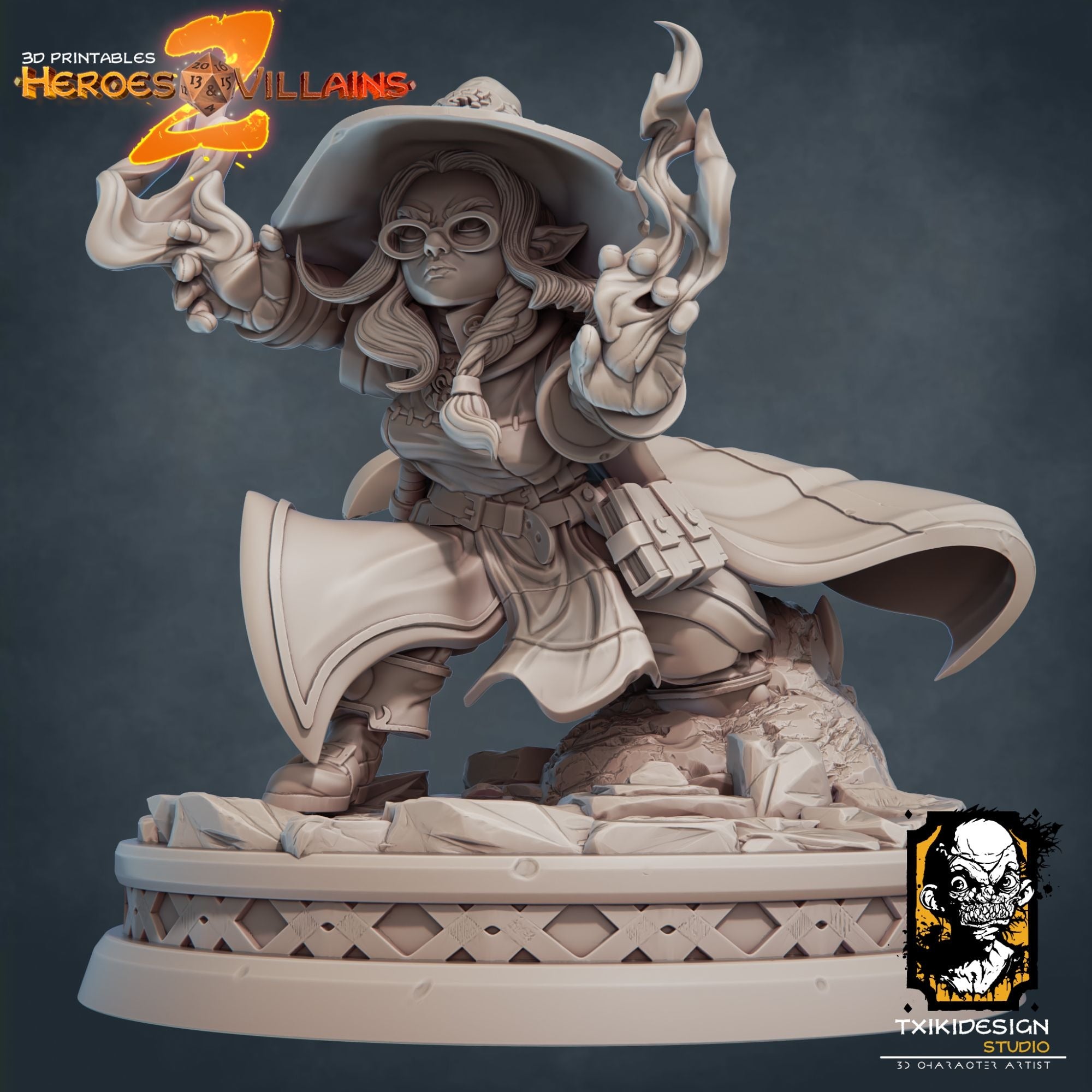 Sharadash the Wizard Halfing - 3d Printed Miniature Sculpted by Txiki ...