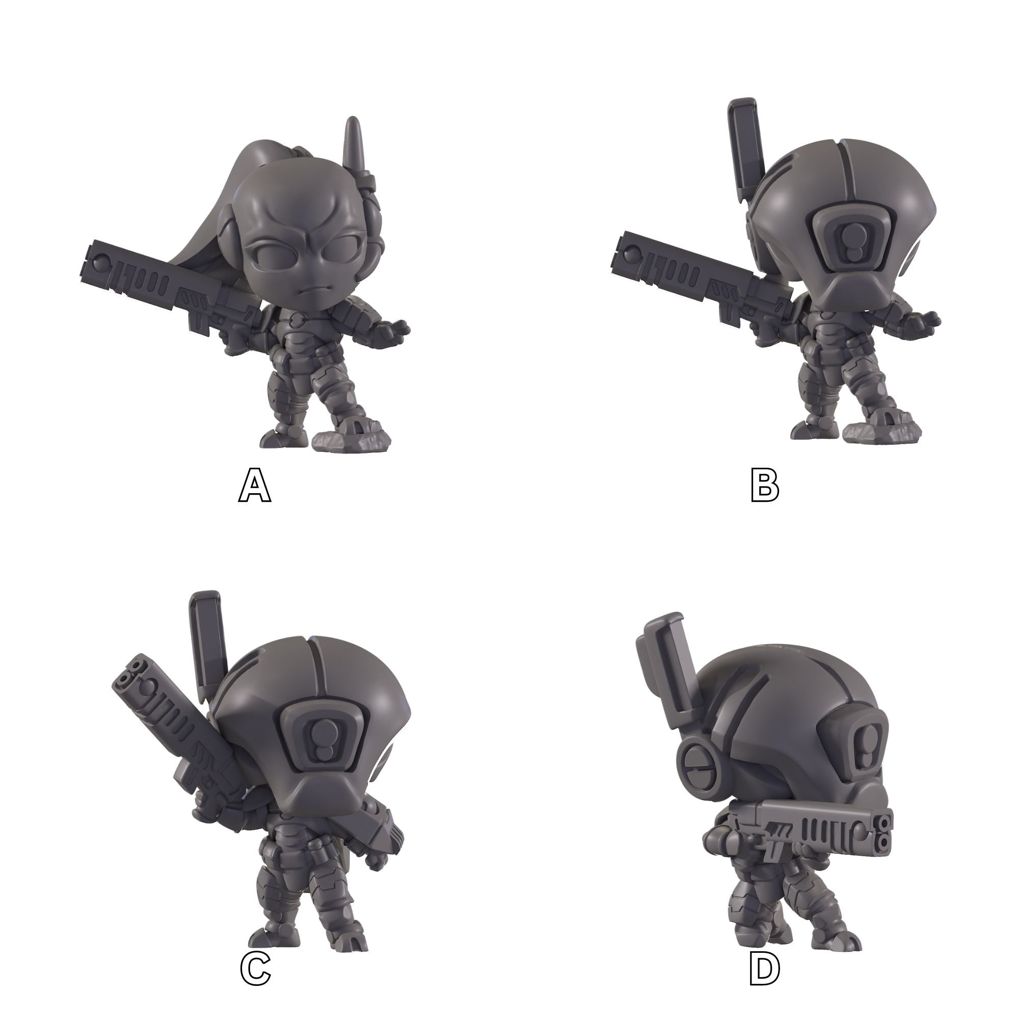 Dish warriors and anger suits - 3d Printed Grimdark Cuteness Chibi Min ...