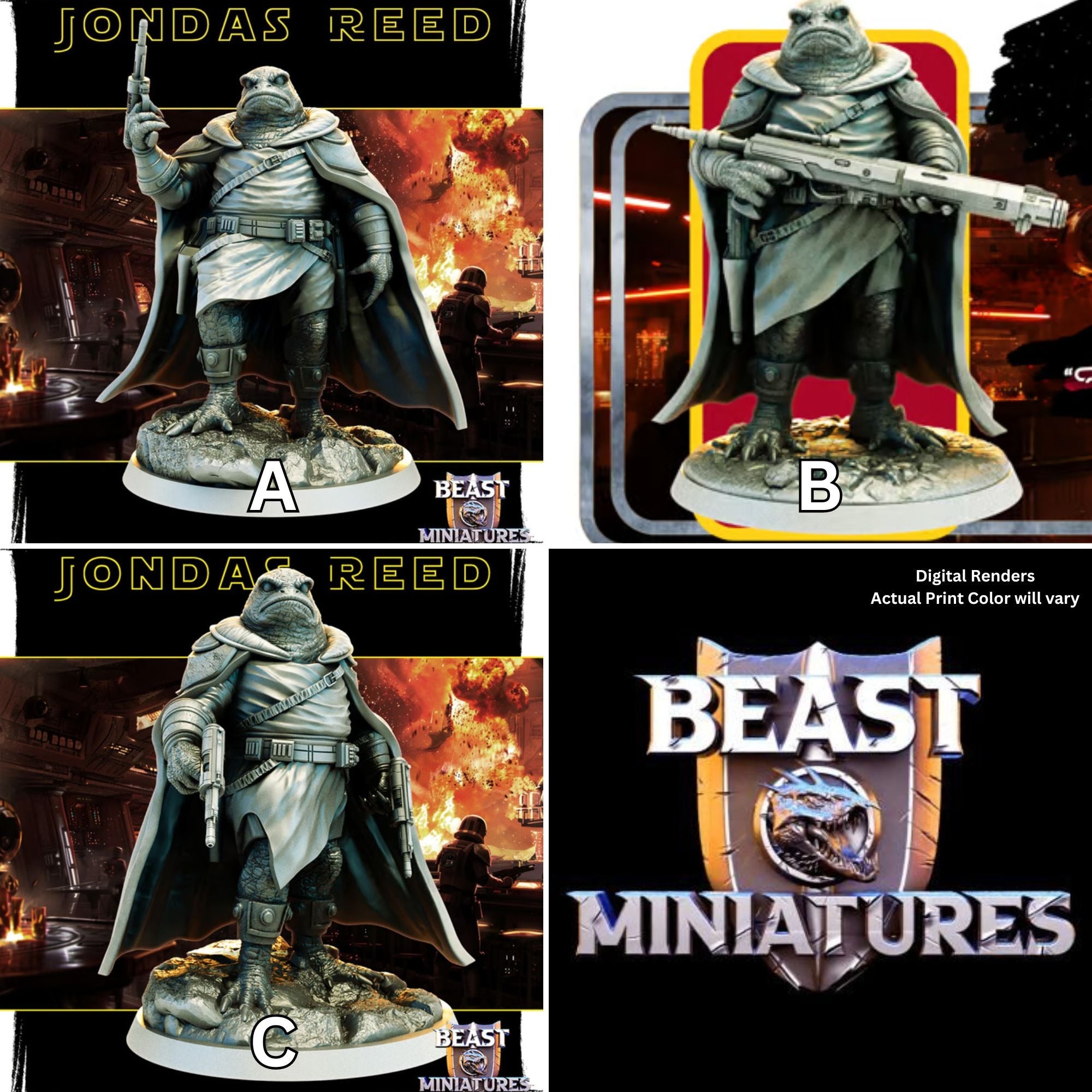 Jondas Reed - 3d Printed Scum and Villainy Miniature Sculpted by Beast ...