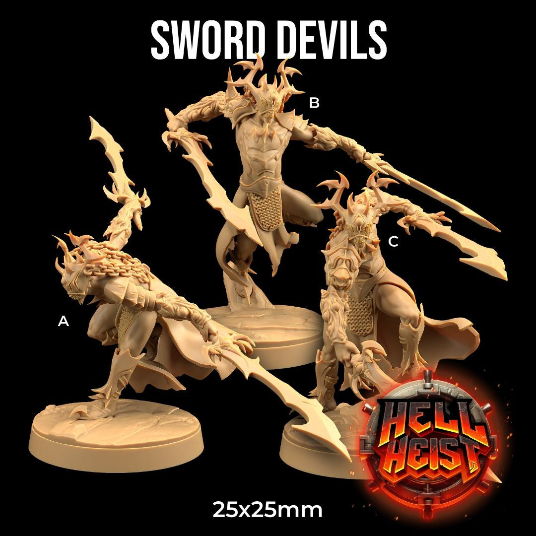 Sword Devils - Hell Heist - 3d Printed Miniature Sculpted by Dragon Tr ...