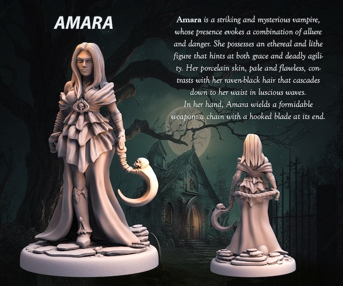 Vampire Sister Amara - 3d Printed Miniature by Ravi (RKS3D) – CheddarMinis