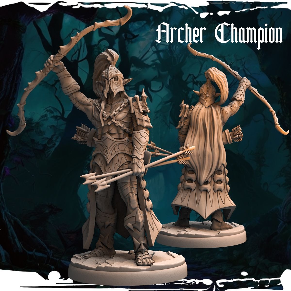 Dark Elf Archer Champion - Army of Darkness: Dark Elves - 3d Printed M ...