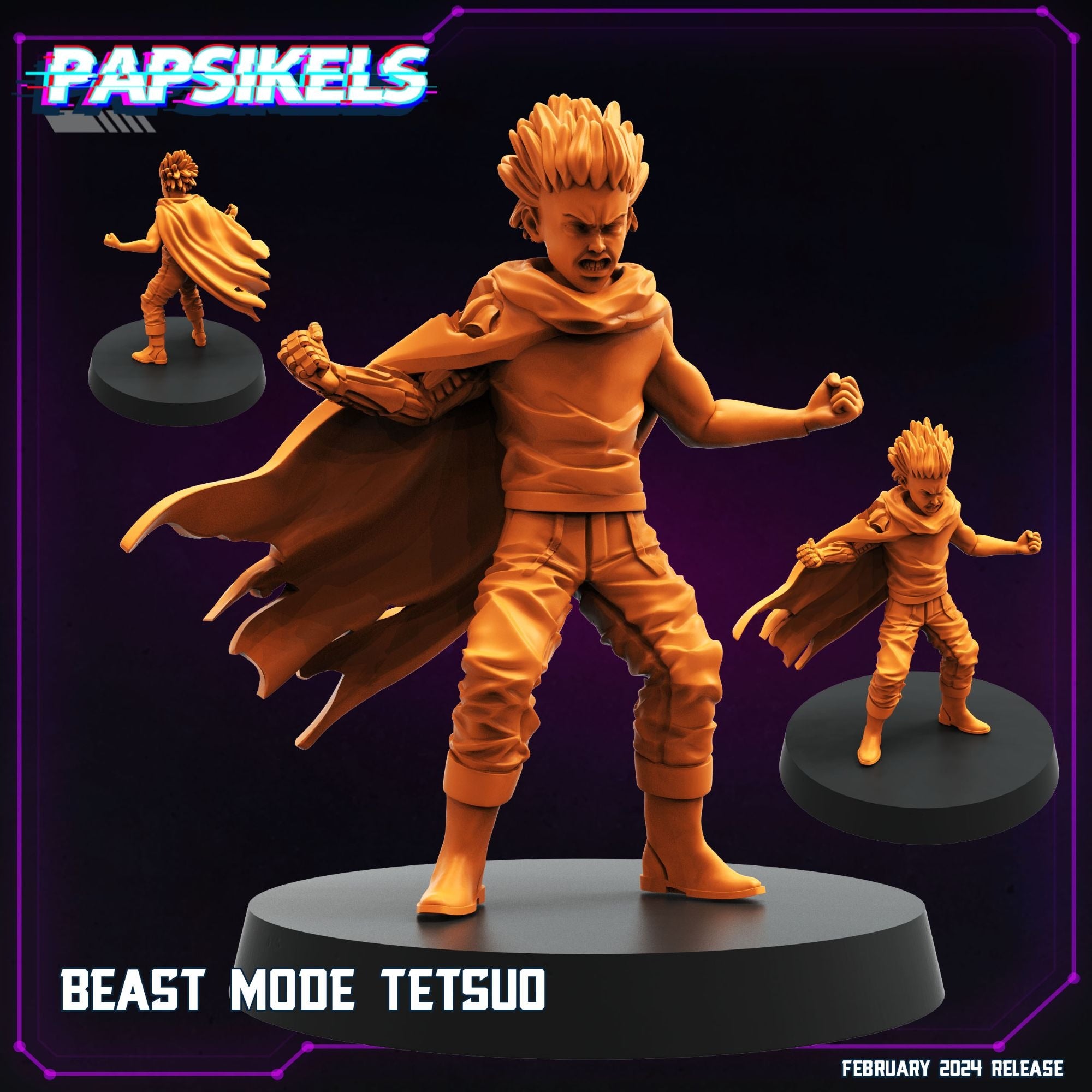 Beast Mode Tetsuo - 3d Printed Miniature Sculpted by Papsikels Miniatu ...