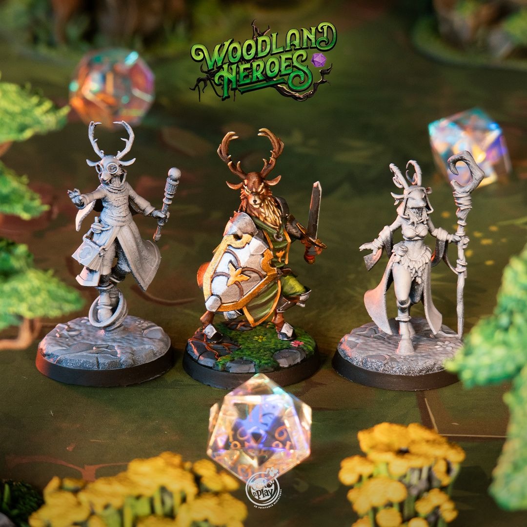 Deerfolk Guardians - Woodland Heroes - 3d Printed Miniature Sculpted b ...