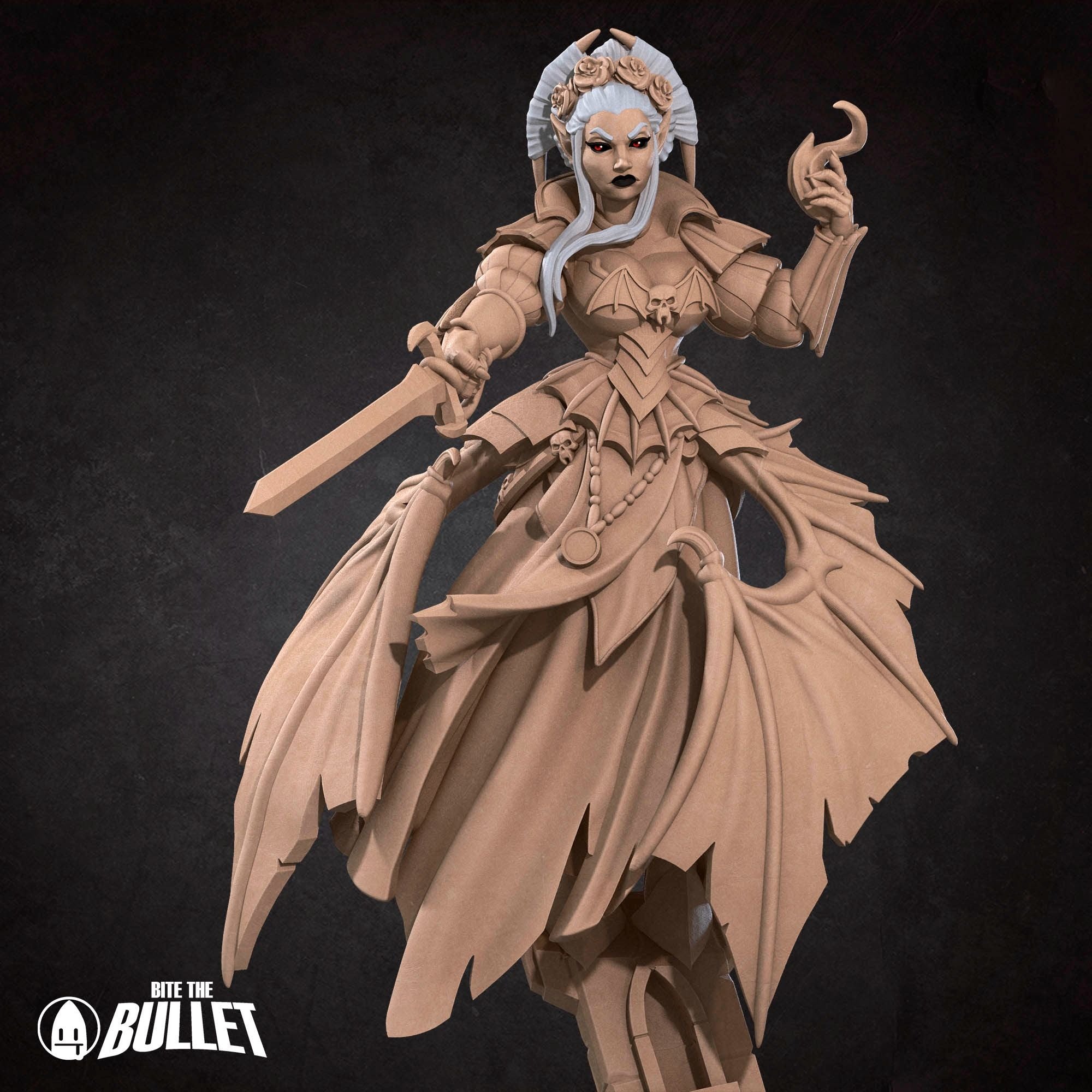 Vampire Witch - Vampires - 3d Printed Miniature sculpted by Bite the B ...