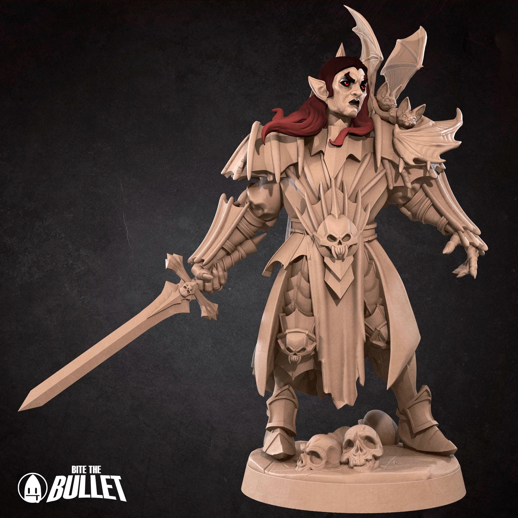Vampire Necromancer - Vampires - 3d Printed Miniature sculpted by Bite ...