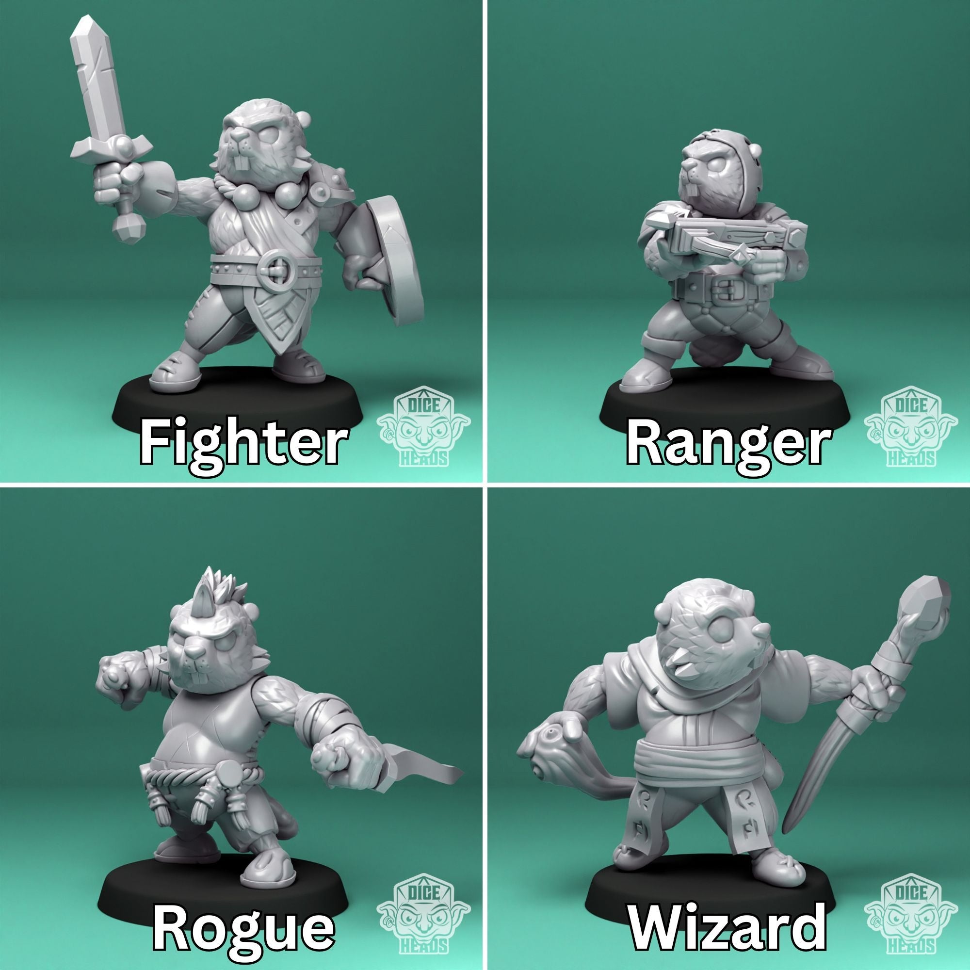 Beaver Adventuring Guild - 3d Printed Miniature by DiceHeads – CheddarMinis