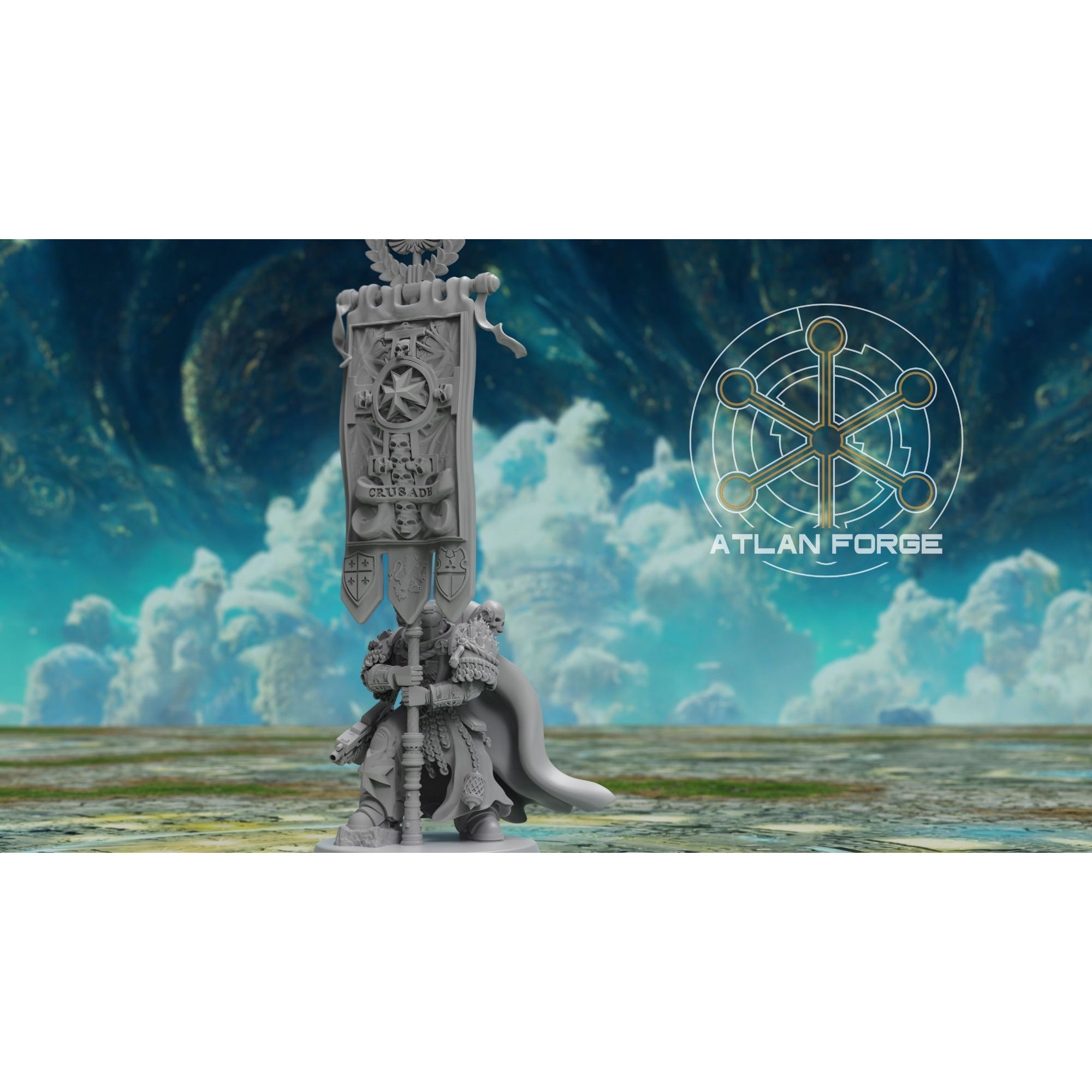 Knights Templar Standard Bearer - Modular Unit 3d Printed Sculpted by ...