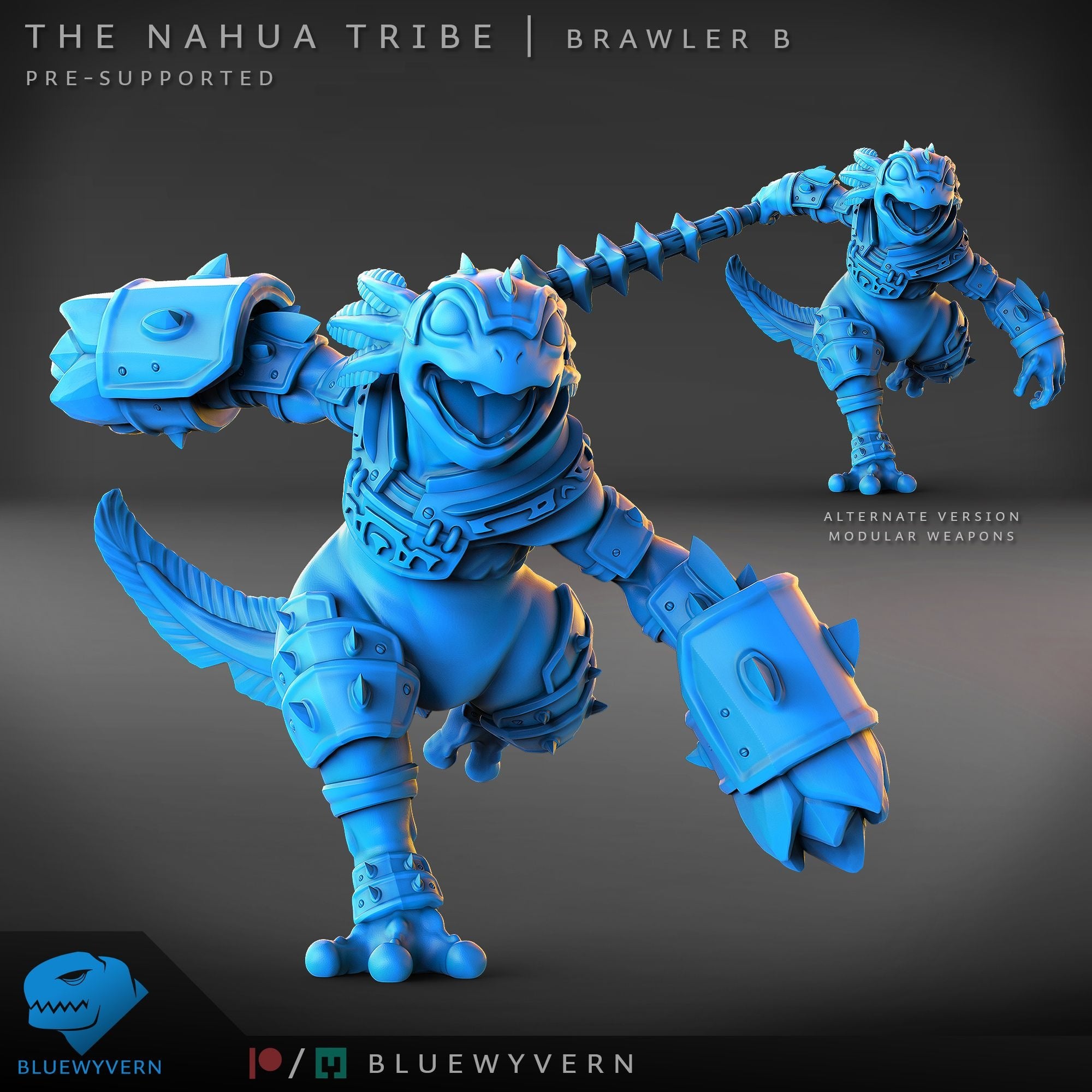 Brawlers - Nahua Axolotl Tribe - 3d Printed Miniature by Dragon Trappe ...
