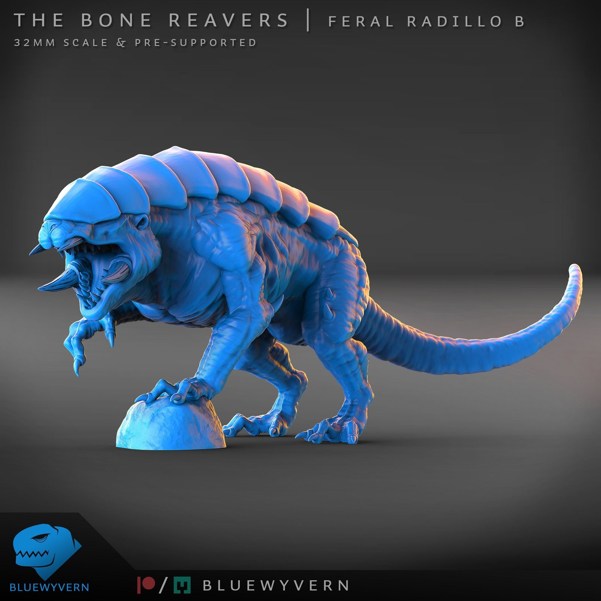 Feral Radillo - Bone Reavers - 3d Printed Miniature Sculpted by Blue W ...