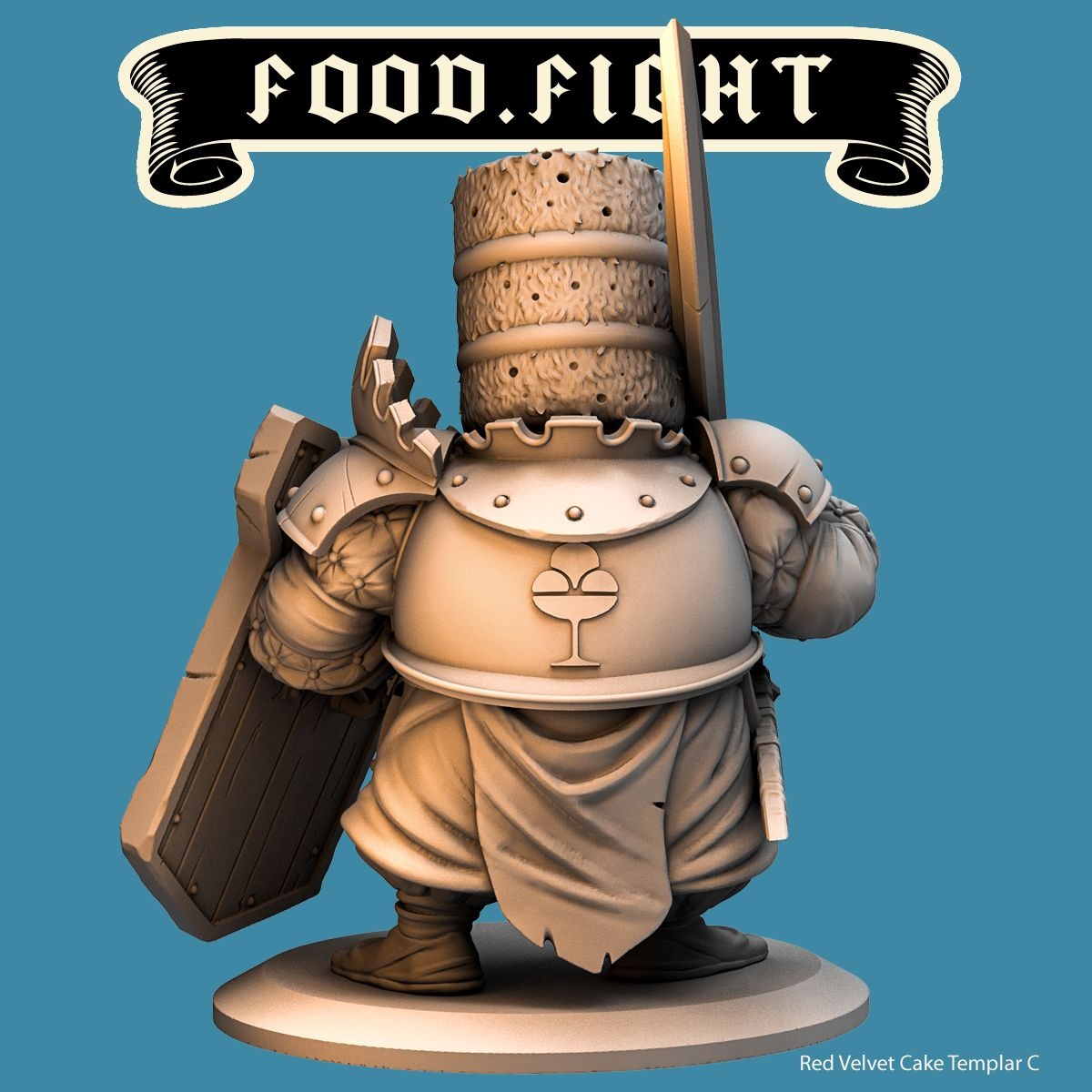 Red Velvet Cake Templar - 3d Printed Miniature Sculpted by Quirky Unli ...