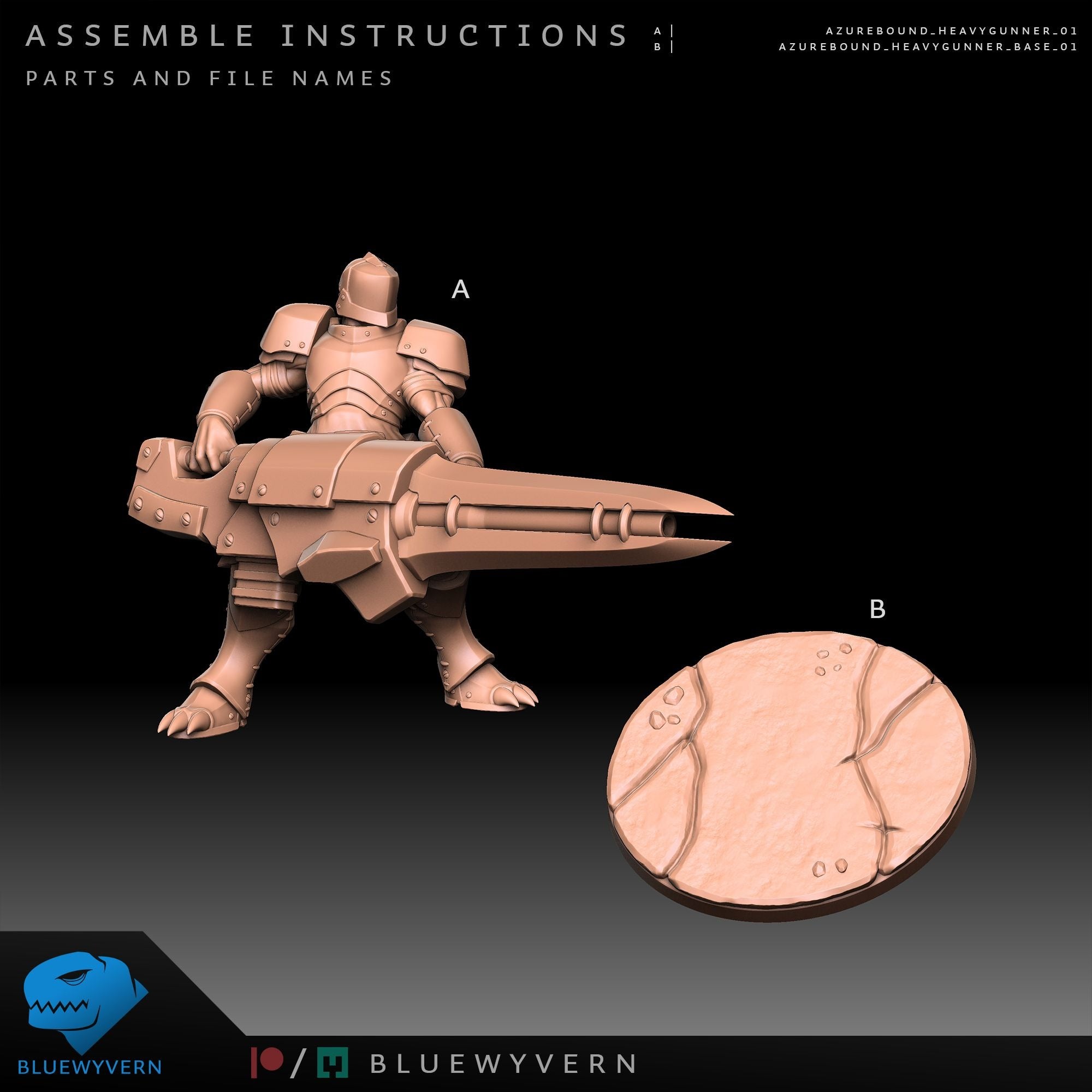 Heavy Gunner - Azure Bound - 3d Printed Miniature by Blue Wyvern ...