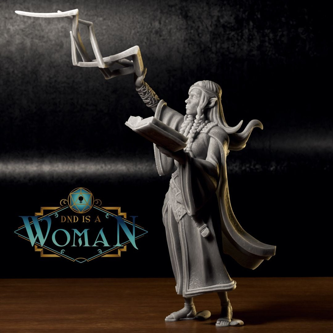 Elf Wizard - Elirea - 3d Printed Miniature by DND Is A Woman – CheddarMinis