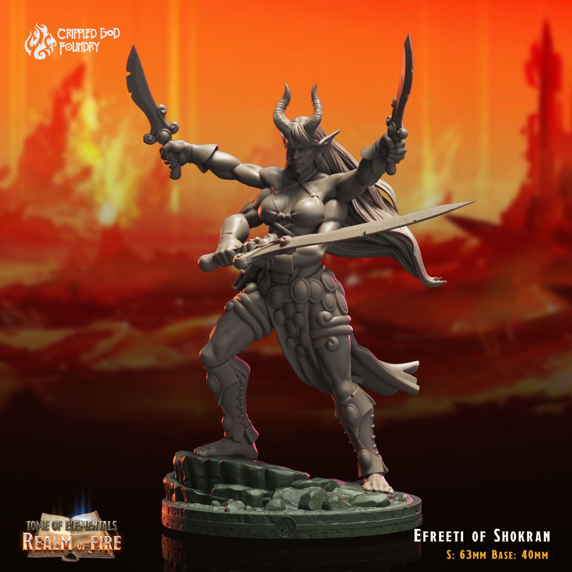 Efreeti of Shokran - 3d Printed Miniature Sculpted by Crippled God Fou ...