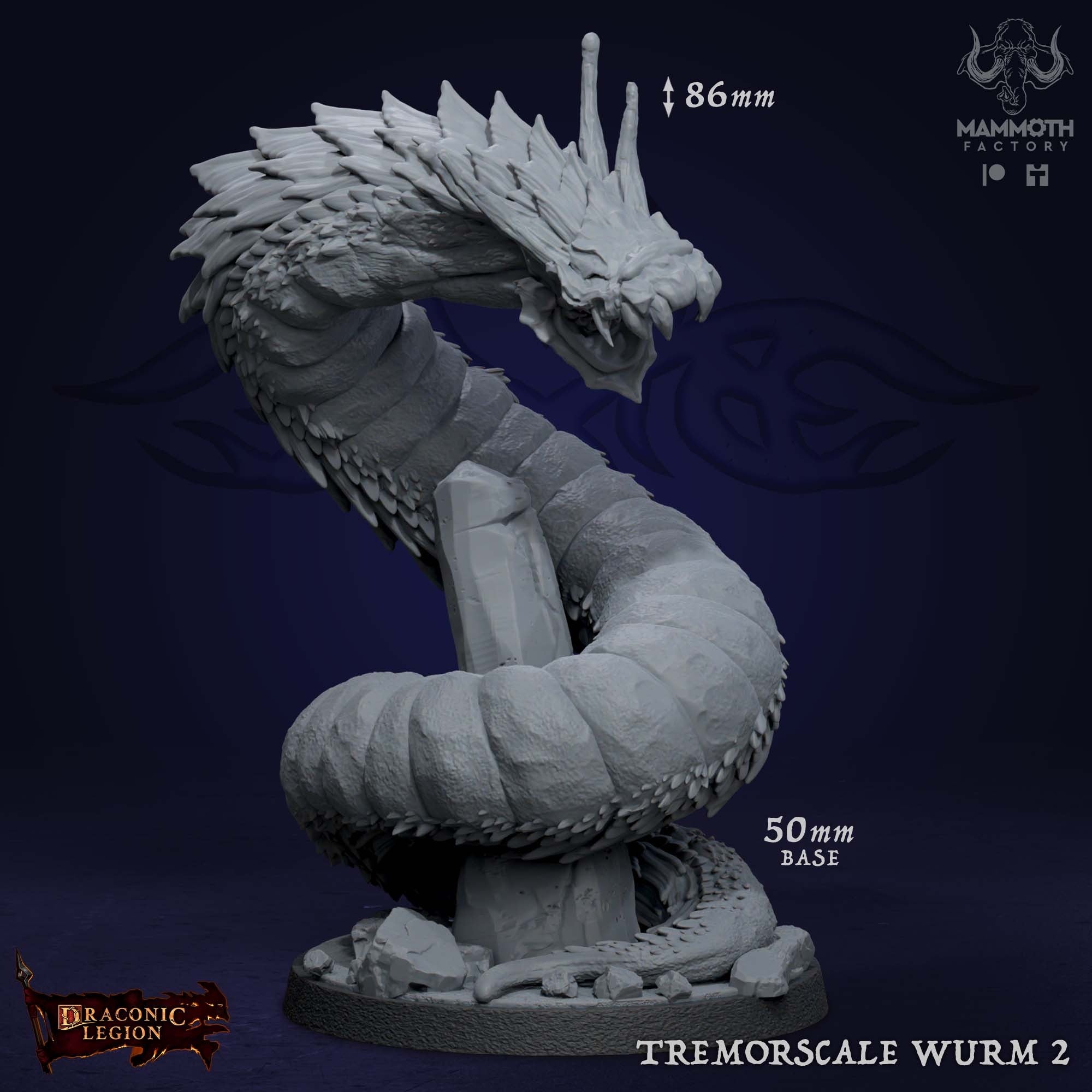 Tremorscale Wurm - 3d Printed Miniature by Mammoth Factory – CheddarMinis