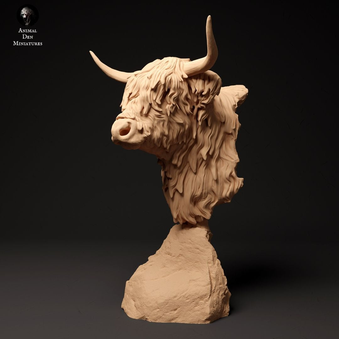Highland Cow Bust - 3d Printed Bust by Animal Den – CheddarMinis