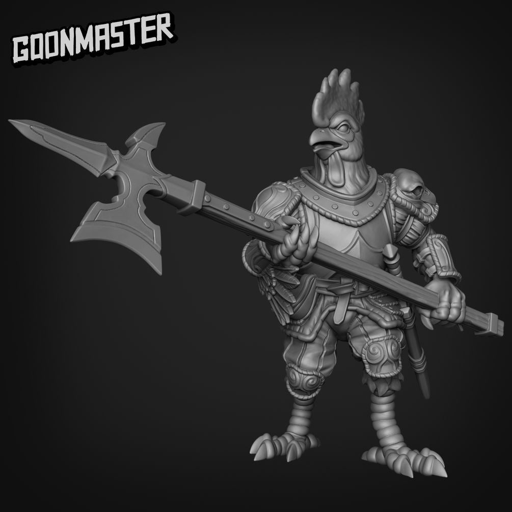 Chicken Knights with Halberd - 3d Printed Miniature Sculpted by Goon M ...