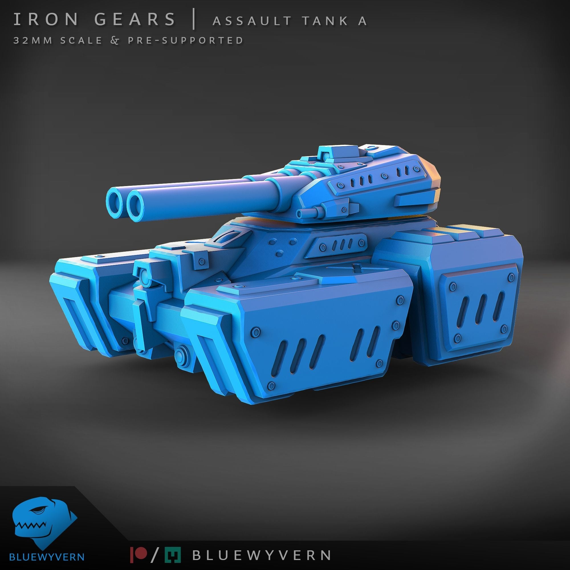 Assault Tank - Iron Gears - 3d Printed Miniature Sculpted by Blue Wyve ...